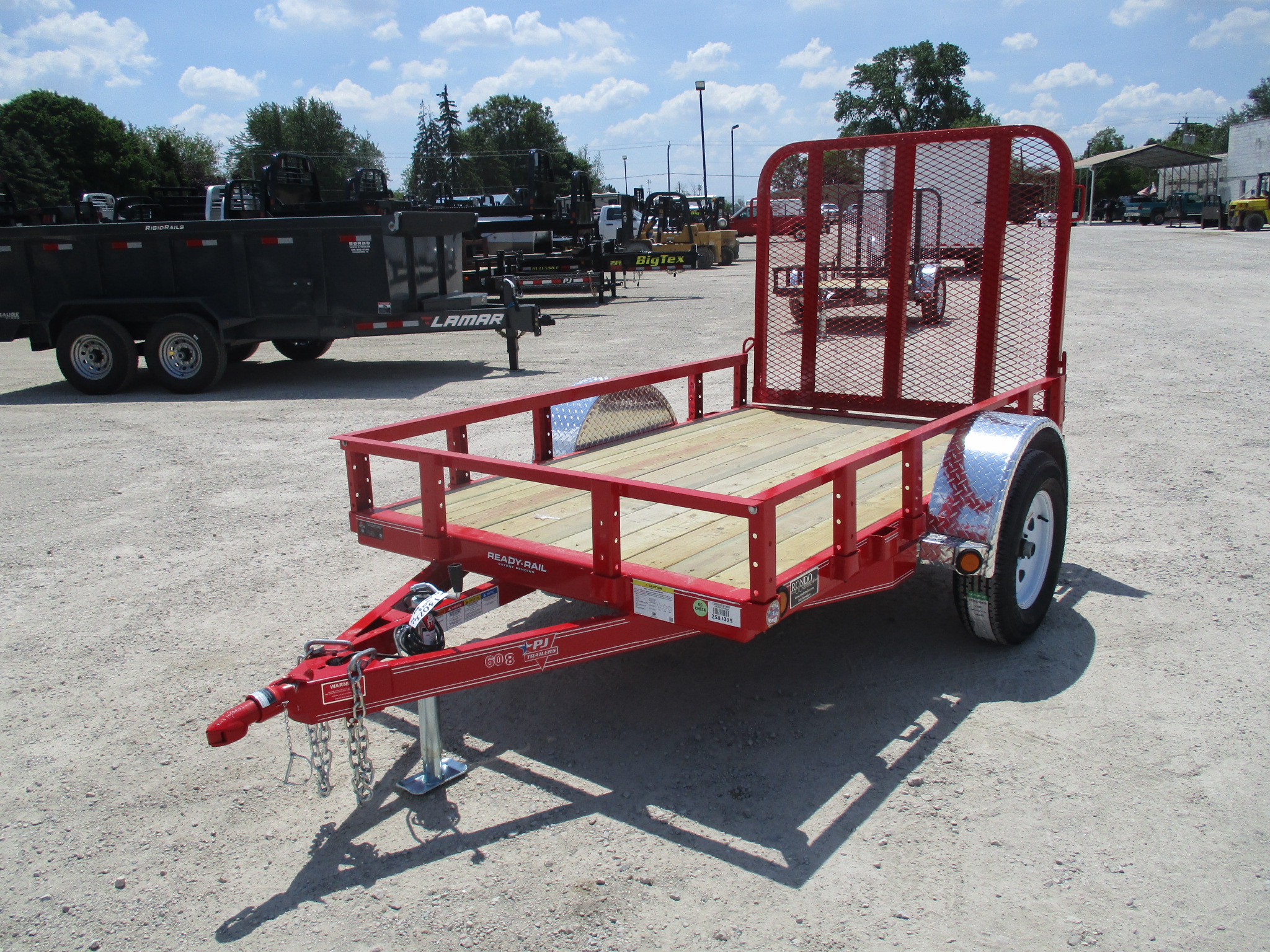 2019 PJ 60x8' U6 Single Axle Utility U620831DSGR :: Rondo Trailer