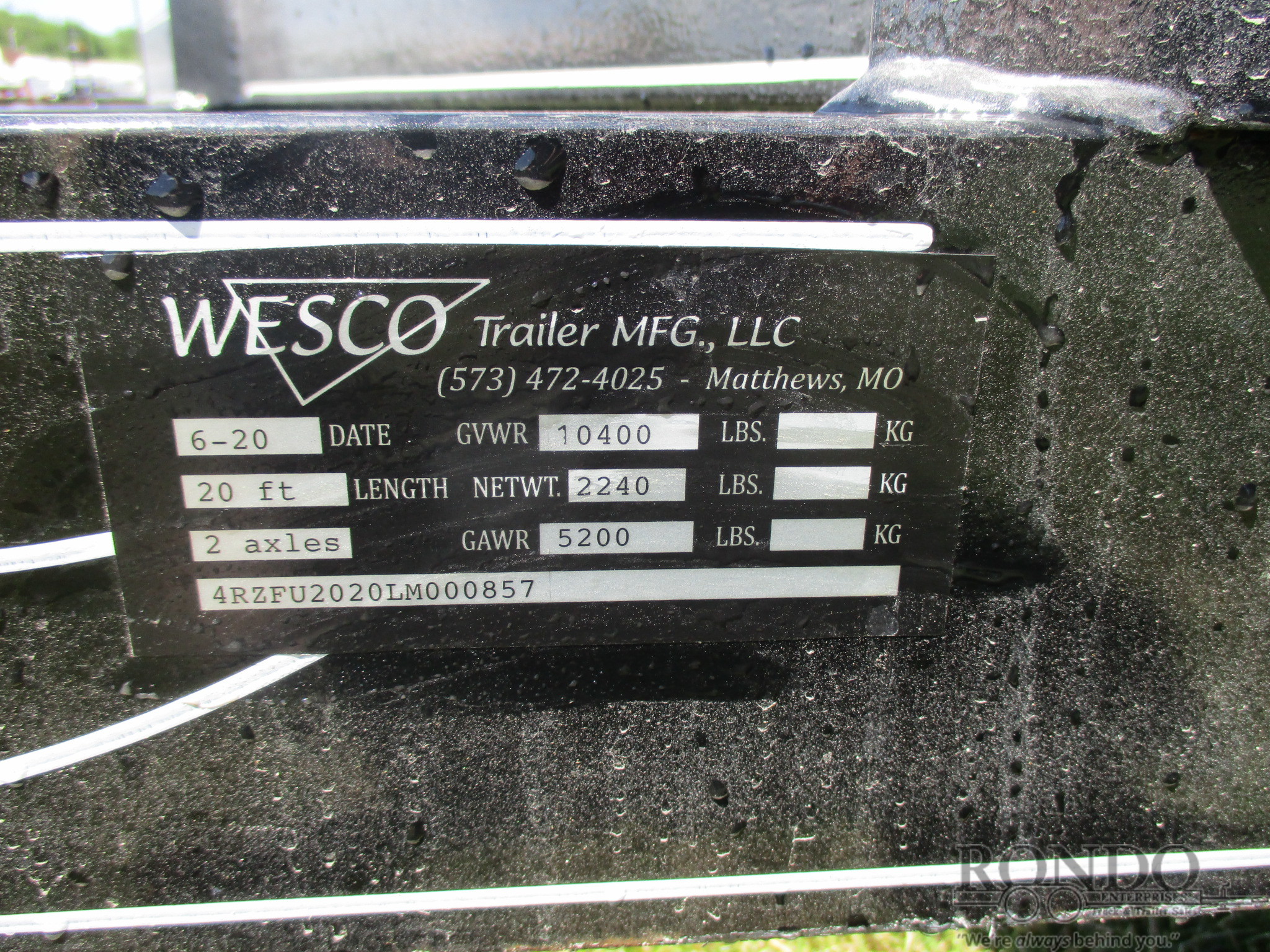 2020 Wesco 82x20' Utility :: Rondo Trailer